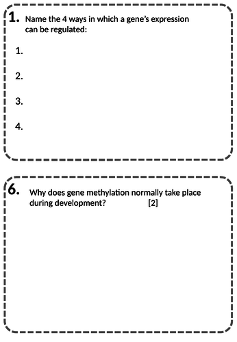 Gene Expression Class Quiz and Markscheme - siRNA, epigenetics ...