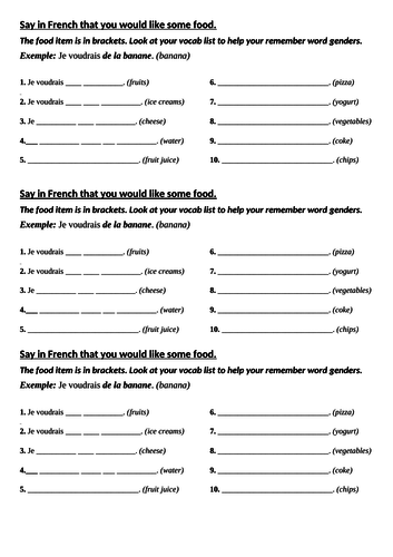 La nourriture | Teaching Resources