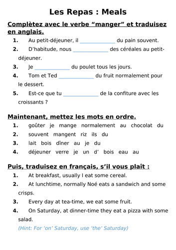La nourriture | Teaching Resources