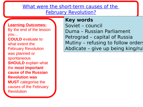 Russian Revolution Lesson 3 - The February Revolution | Teaching Resources