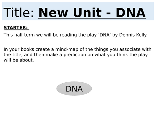 DNA Dennis Kelly Scheme of Work for KS3 | Teaching Resources