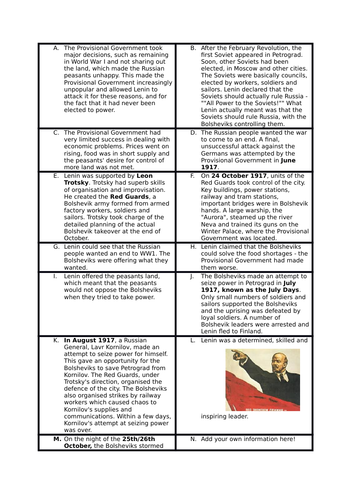 Russian Revolution Lesson 4 - The October Revolution | Teaching Resources