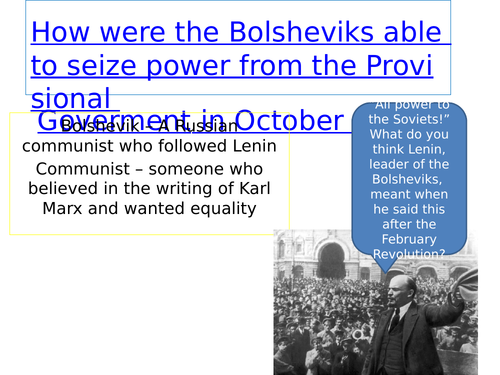 Russian Revolution Lesson 4 - The October Revolution | Teaching Resources