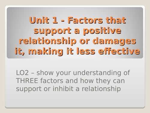 CTEC Level 3 Unit 1 Building Positive Relationships in HSC resources ...