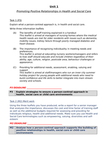 CTEC Level 3 Unit 1 Building Positive Relationships in HSC resources ...