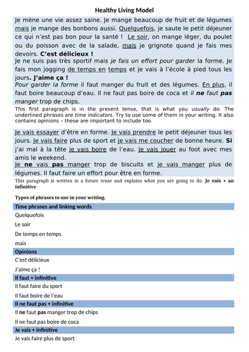 En bonne santé | Teaching Resources