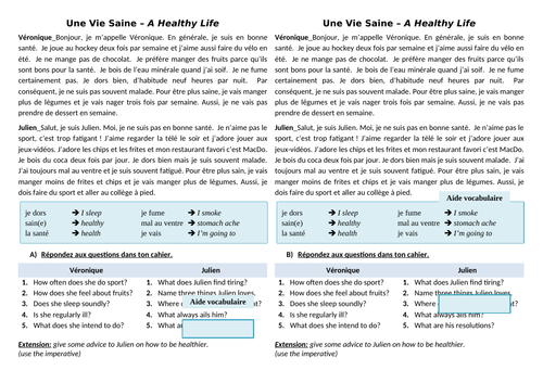 En bonne santé | Teaching Resources