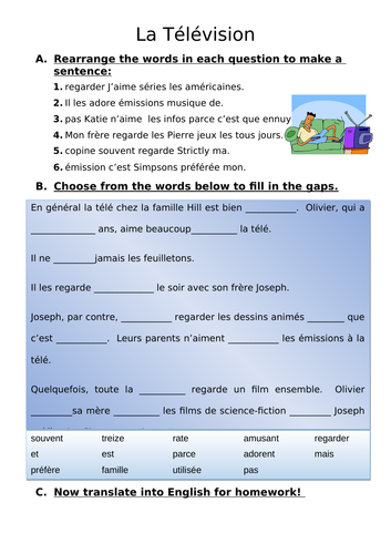 La télévision | Teaching Resources