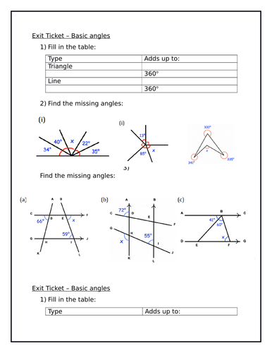 Exit Tickets - Geometry Bundle with Answers | Teaching Resources