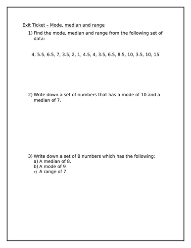 Exit Tickets - Simply Statistics | Teaching Resources