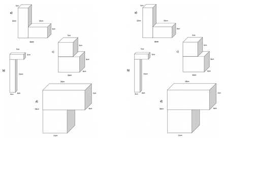 Surface Area and Volume of Cuboids and compound cuboids bundle ... Surface Area and Volume of Cuboids and compound cuboids bundle ...