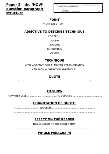 EDUQAS GCSE English Language Paper 2 Question 2 - the 'Language ...