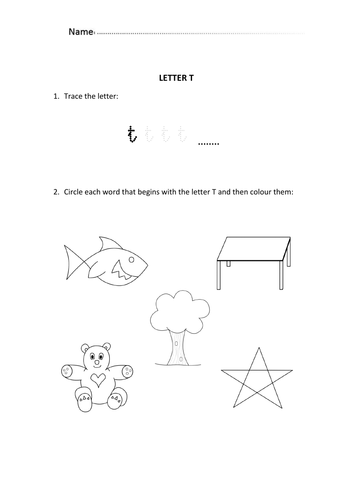 Learning letter T for Reception students | Teaching Resources