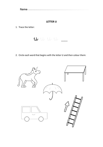 Learning letter U for Reception students | Teaching Resources