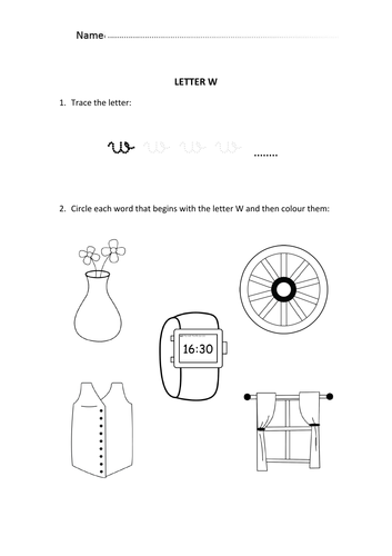 Learning letter W for Reception students | Teaching Resources