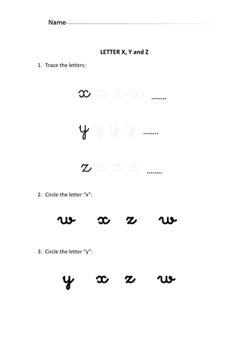 Learning letters X,Y and Z for Reception students | Teaching Resources