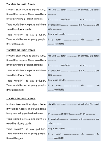 Ma ville idéale | Teaching Resources