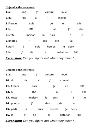 Je suis allé en vacances (perfect tense) | Teaching Resources