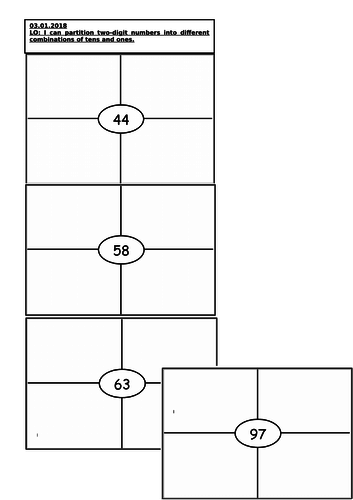 Year 2 Partitioning two-digit numbers into different combinations of ...