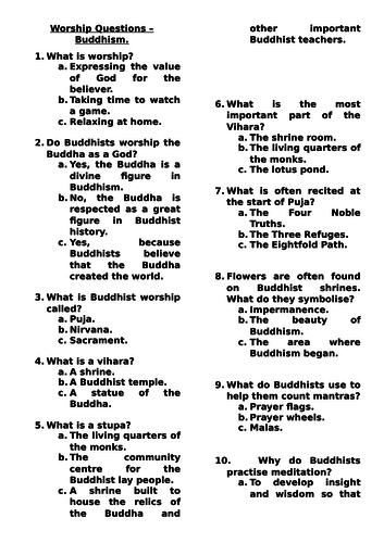 Buddhism Yr8 | Teaching Resources