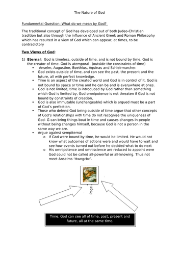 Revision Notes: The nature of God for Theological and Philosophical ...
