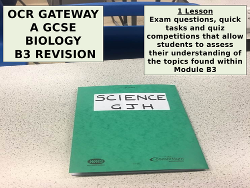 OCR Gateway A GCSE Biology B3 (Organism-level systems) REVISION | Teaching Resources