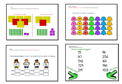 Year 3 Number and Place Value Starters/Task Cards (Growing Bundle ...