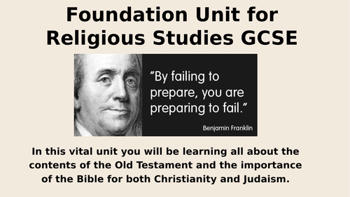 KS3-4 Introduction to Judaism and Christianity - the Old Testament L1 ...