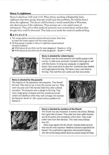 King Henry's Nightmare | Teaching Resources