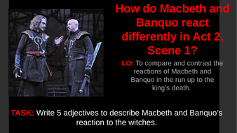 KS4 Macbeth and Banquo's reaction Act 2, Scene 1 | Teaching Resources