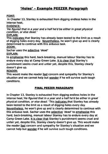 ‘Holes’ by Louis Sachar - Pre - Reading Assessment - Chapter 13 ...