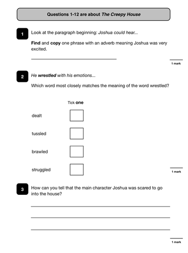 Practise SATS Tests (At The Stroke Of Midnight) 9-12 years | Teaching ...