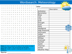Meteorology Wordsearch Puzzle Sheet Keywords Settler Starter Cover ...
