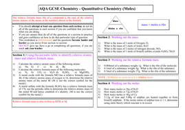 New AQA GCSE Quantitative Chemistry | Teaching Resources