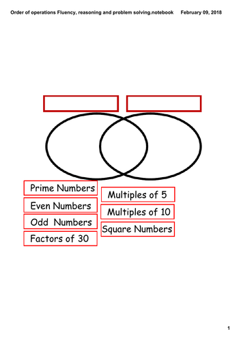 Order of Operation - Fluency, Reasoning and Problems | Teaching Resources