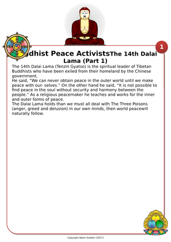 Buddhist Peace Activists & Pacifism (GCSE RS - Buddhism -Religion ...