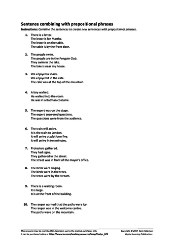 Prepositions & prepositional phrases | Teaching Resources