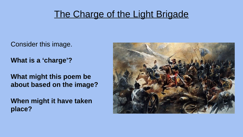 Charge of the Light Brigade - Power and Conflict - War Poem | Teaching ...