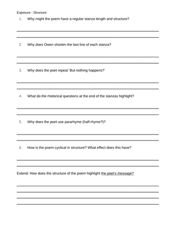 Exposure - Power and Conflict - War Poem | Teaching Resources