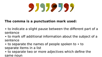 Using commas | Teaching Resources