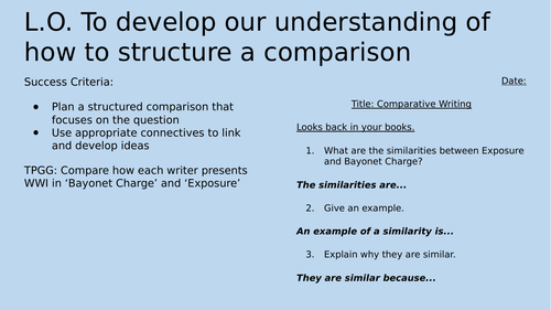 Exposure and Bayonet Charge Comparison - Power and Conflict Poetry ...