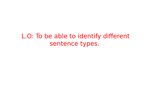 Different sentence types - Middle ability | Teaching Resources
