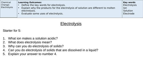 Chemical Change - AQA 9-1 GCSE (Foundation) | Teaching Resources