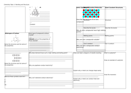 AQA C2 Structure and bonding revison | Teaching Resources
