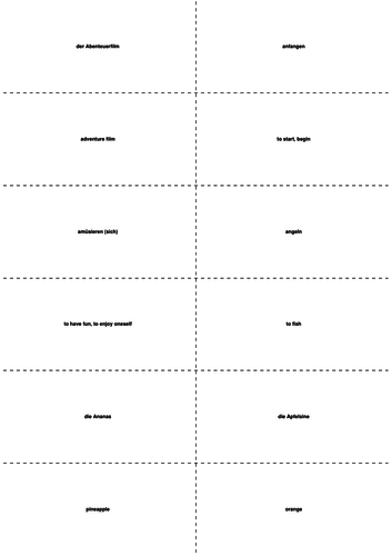Flashcards - all AQA GCSE German vocabulary in flashcard form with ...