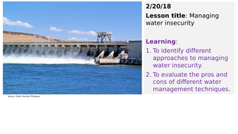 Managing water insecurity | Teaching Resources