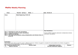 Maths weekly plan target ITF framework year 2 | Teaching Resources