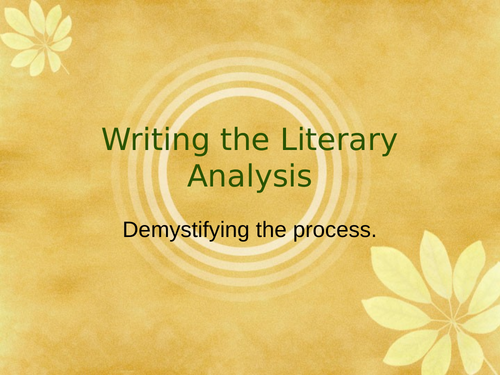 How to Write a Literary Analysis PPT | Teaching Resources