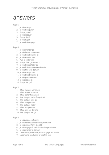French Grammar - Quick Guide - Verbs 1 | Teaching Resources French Grammar - Quick Guide - Verbs 1 | Teaching Resources