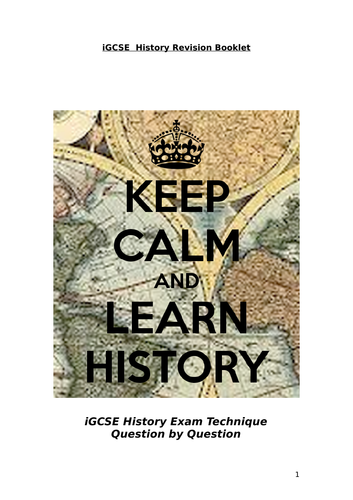 iGCSE History Revision Booklet | Teaching Resources
